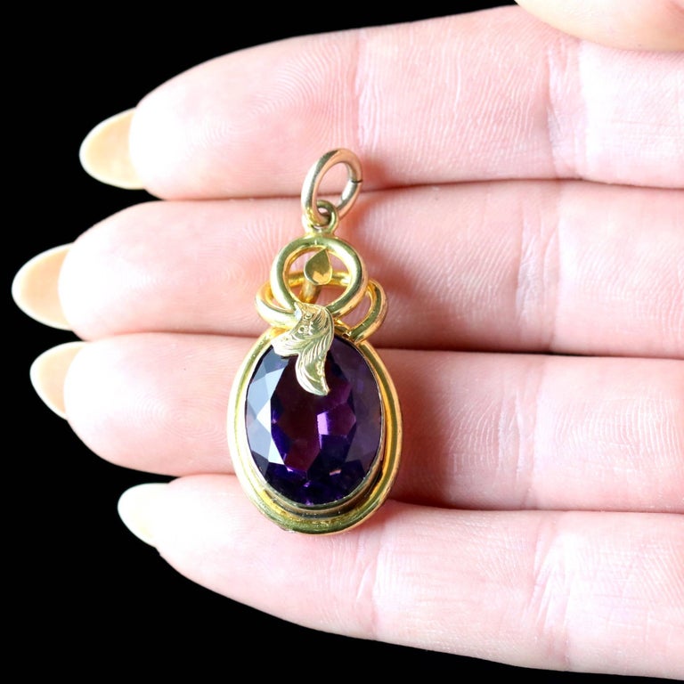 Antique Victorian Amethyst Pendant 18 Carat, circa 1870 at 1stDibs