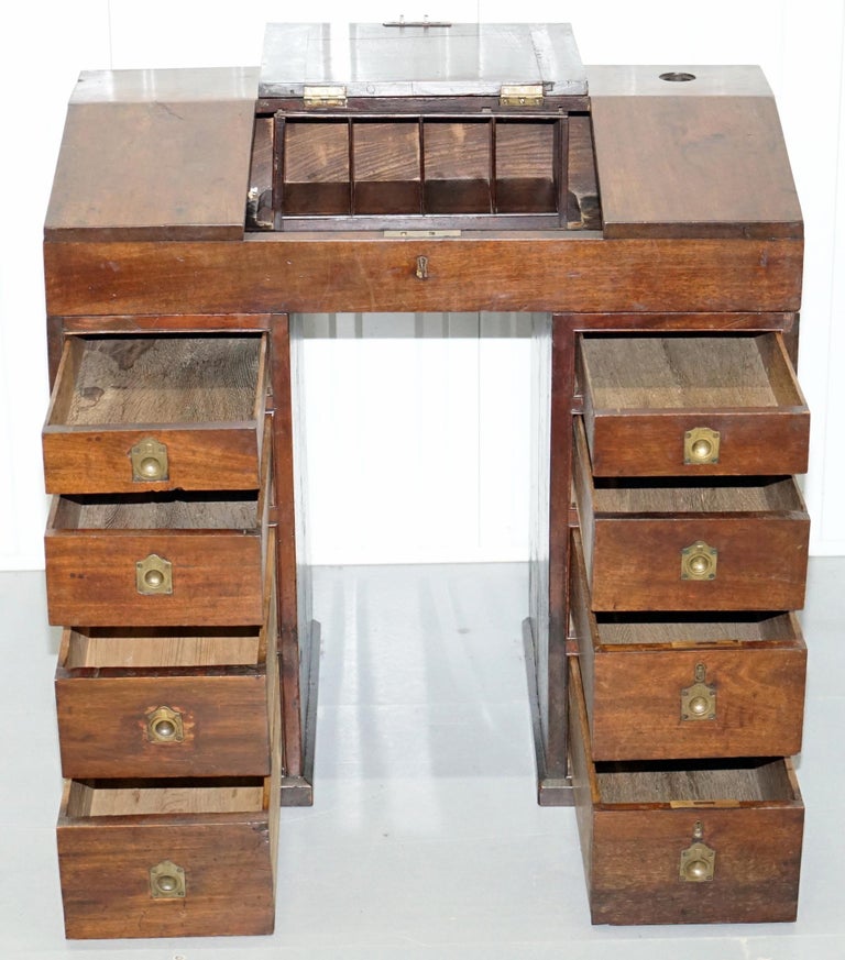 Antique Victorian Apprentice Workers Desk with Open Flap Top Lovely ...
