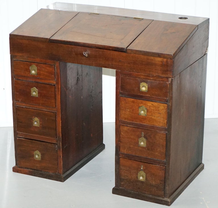 Antique Victorian Apprentice Workers Desk with Open Flap Top Lovely ...