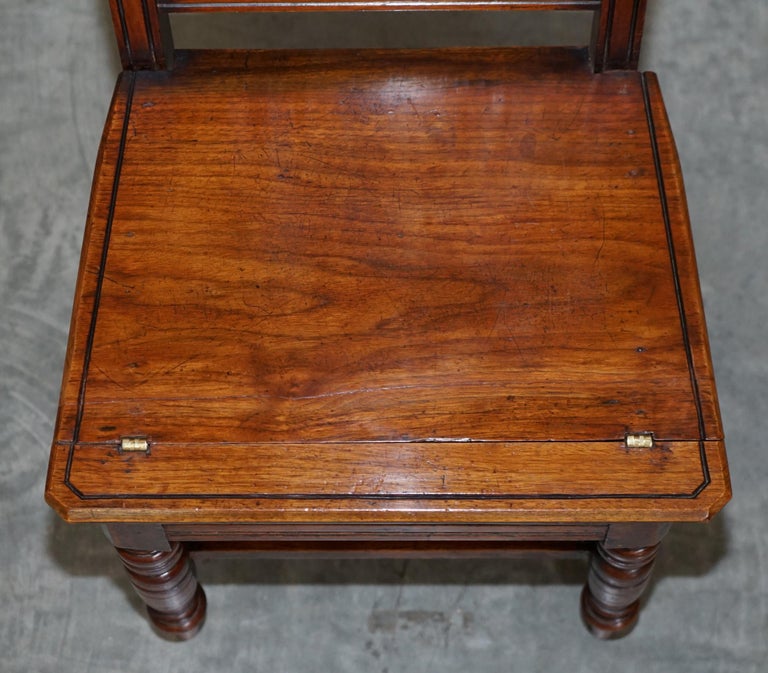 Antique Victorian Arts and Crafts Metamorphic Library Steps for Large ...