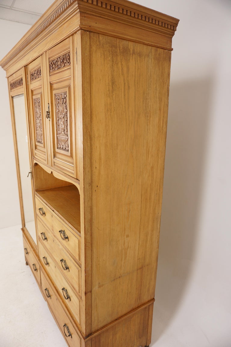 Antique Victorian Ash Compactum Armoire, Wardrobe, Closet, Scotland ...