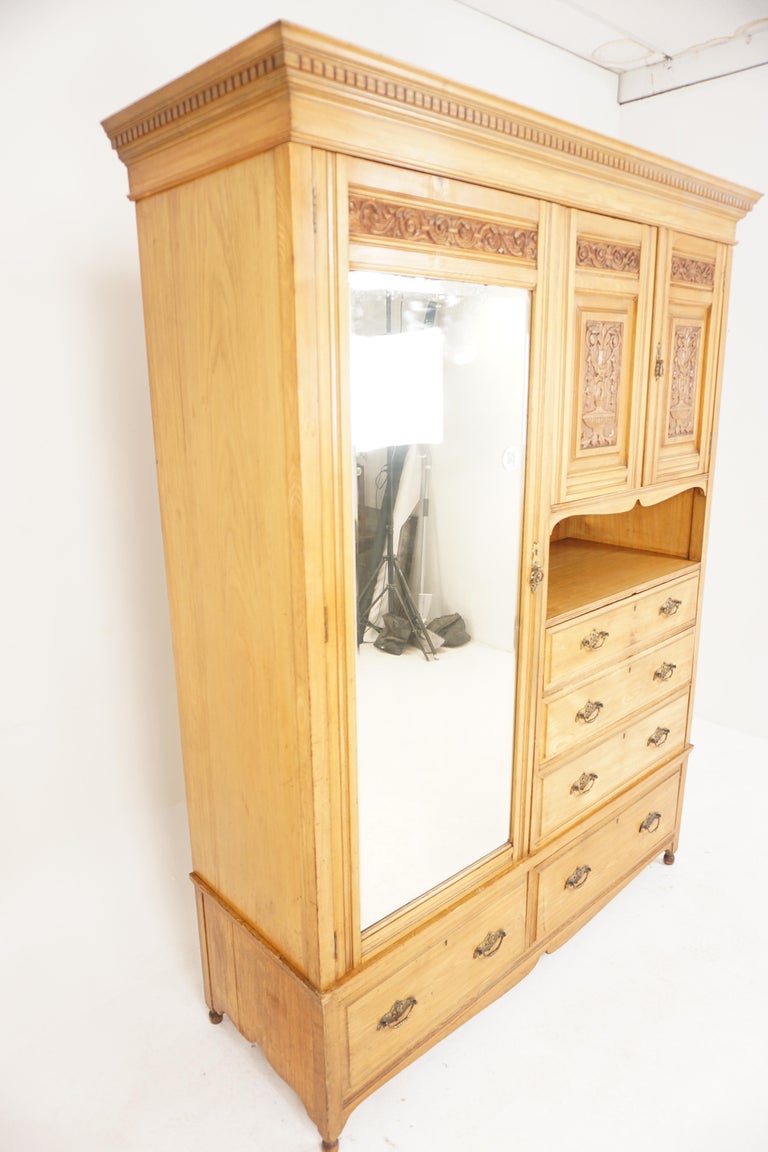 Antique Victorian Ash Compactum Armoire, Wardrobe, Closet, Scotland ...