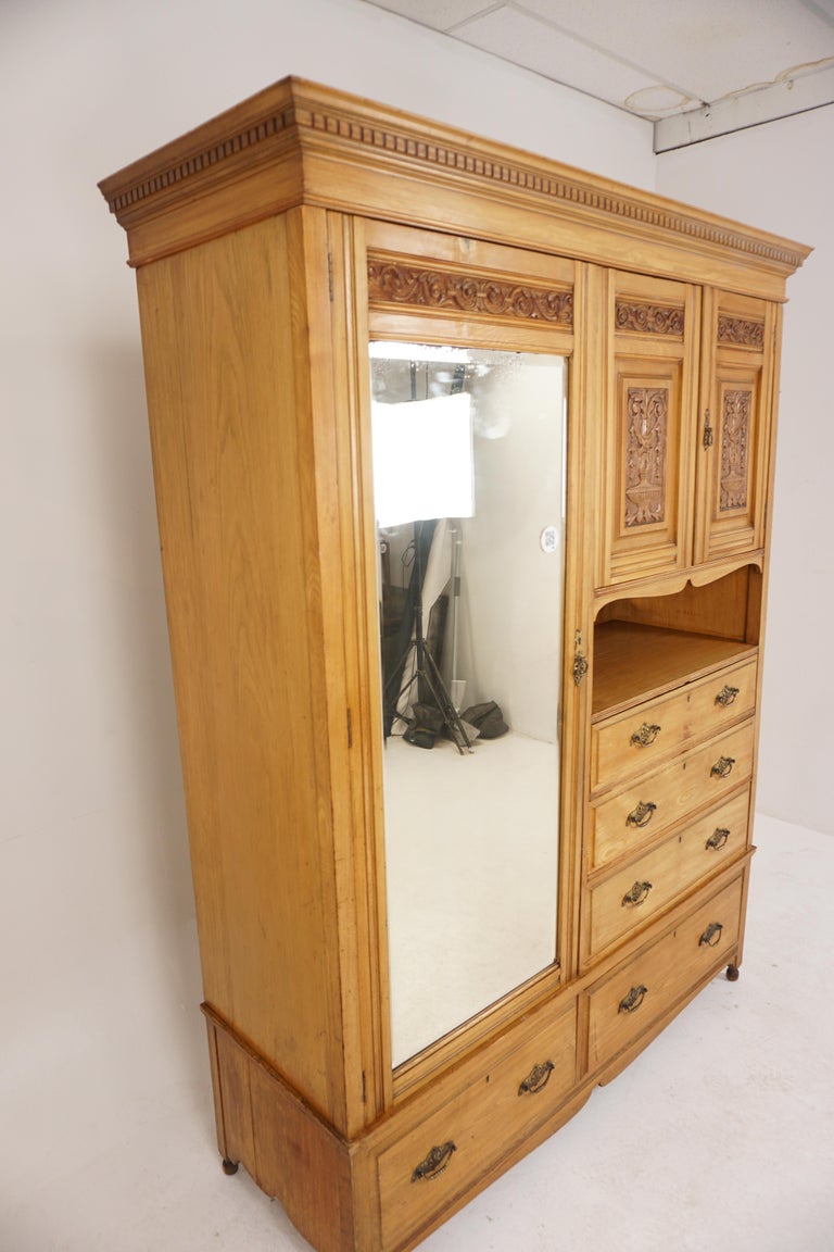 Antique Victorian Ash Compactum Armoire, Wardrobe, Closet, Scotland ...