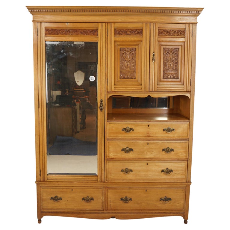 Antique Victorian Ash Compactum Armoire, Wardrobe, Closet, Scotland ...