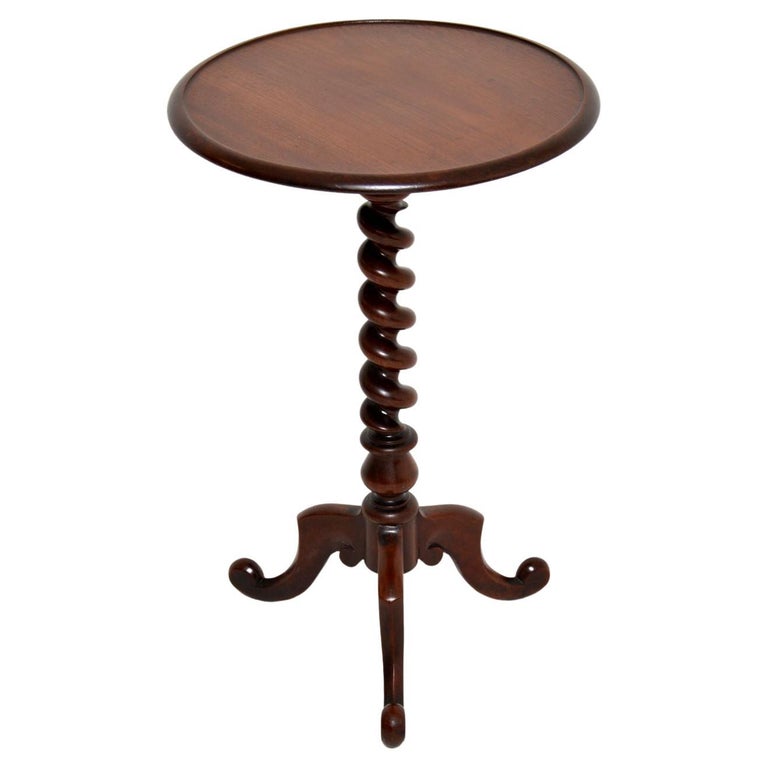Antique Victorian Barley Twist Side Table at 1stDibs