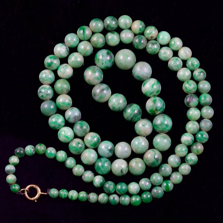 Antique Victorian Beaded Jade Necklace, circa 1900 at 1stDibs ...