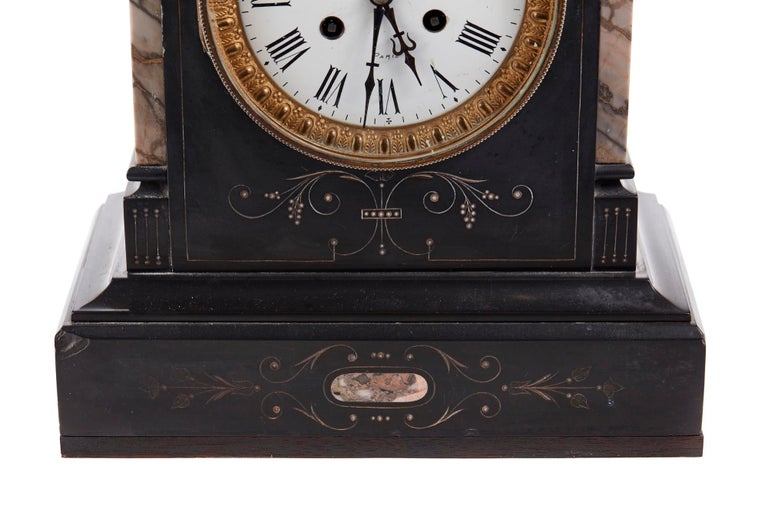 Antique Victorian Black Slate Mantle Clock at 1stDibs