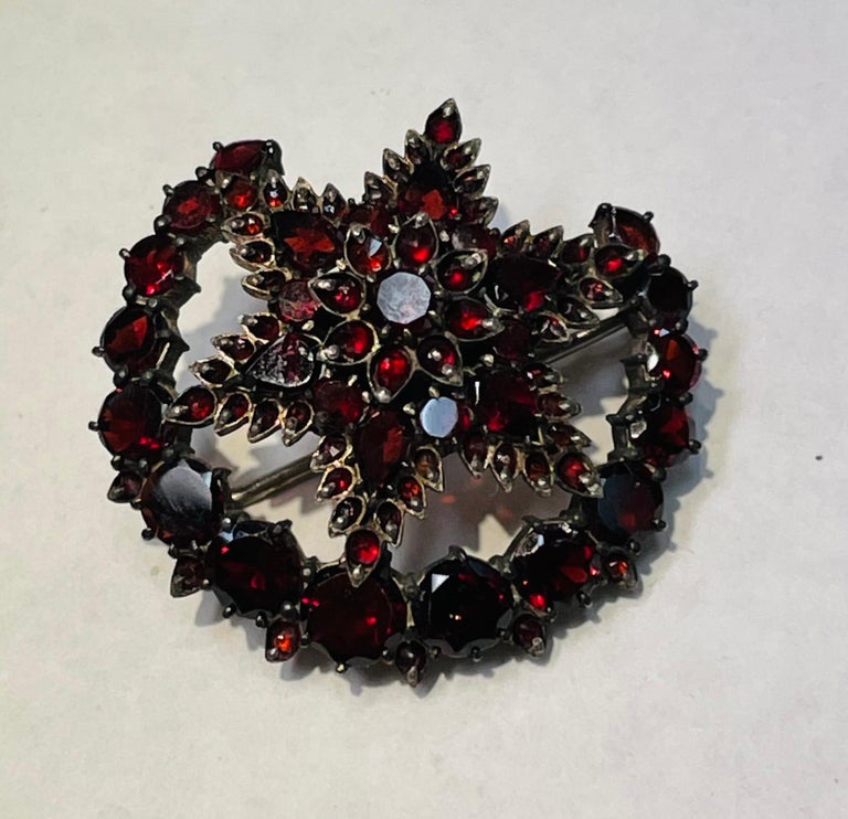 Antique Victorian Bohemian Garnet Brooch Pins Collection Estate Fine ...