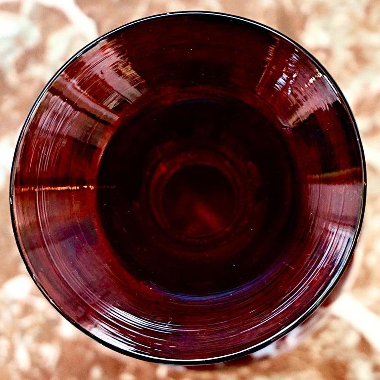 Antique Victorian Bohemian Handmade Ruby Red Glass Vase, circa 1880s ...