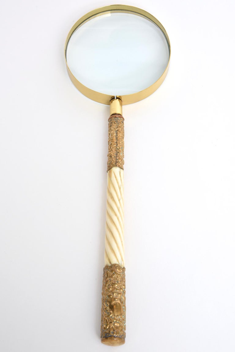 Antique Victorian Bone Gold Filled Brass Magnifier Magnifying Glass at ...