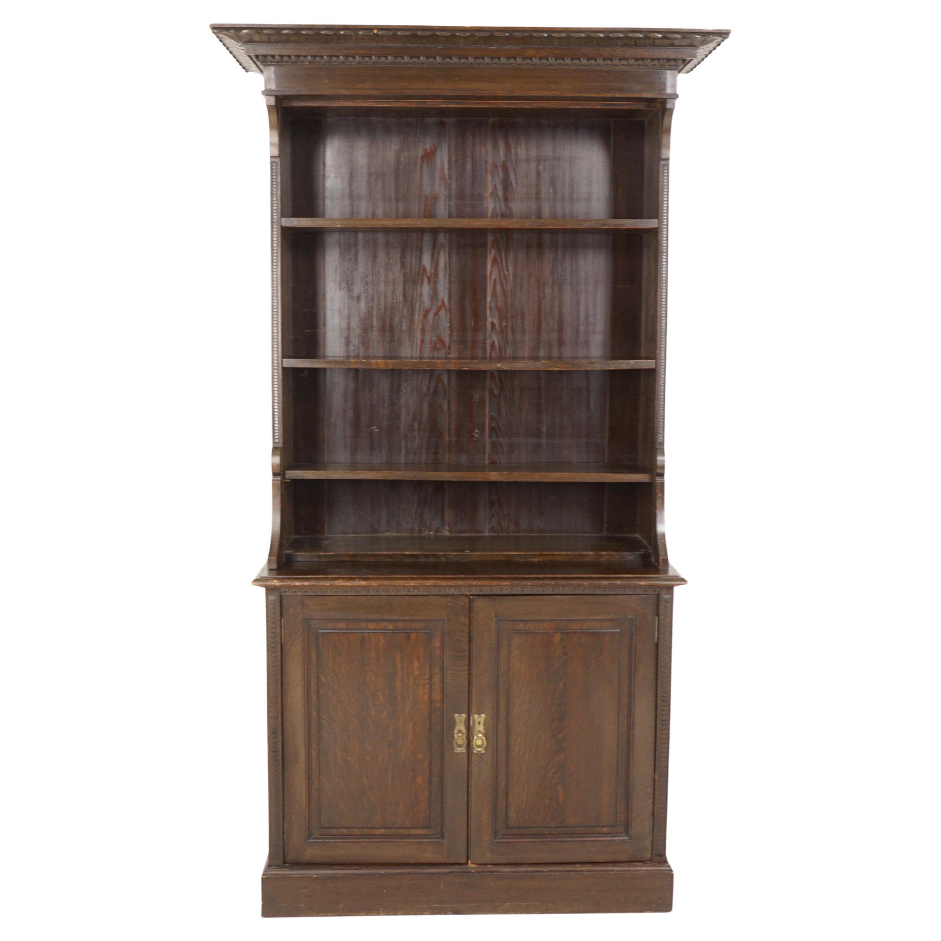 Gothic Dark Oak Open Bookcase at 1stDibs