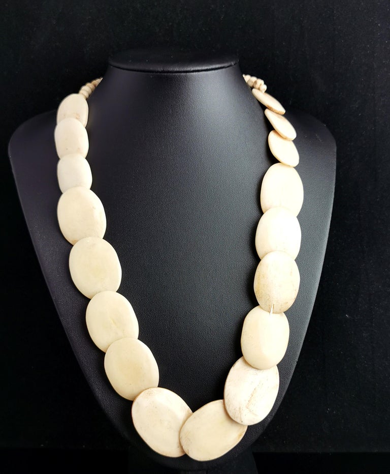Antique Victorian bovine bone necklace For Sale at 1stDibs