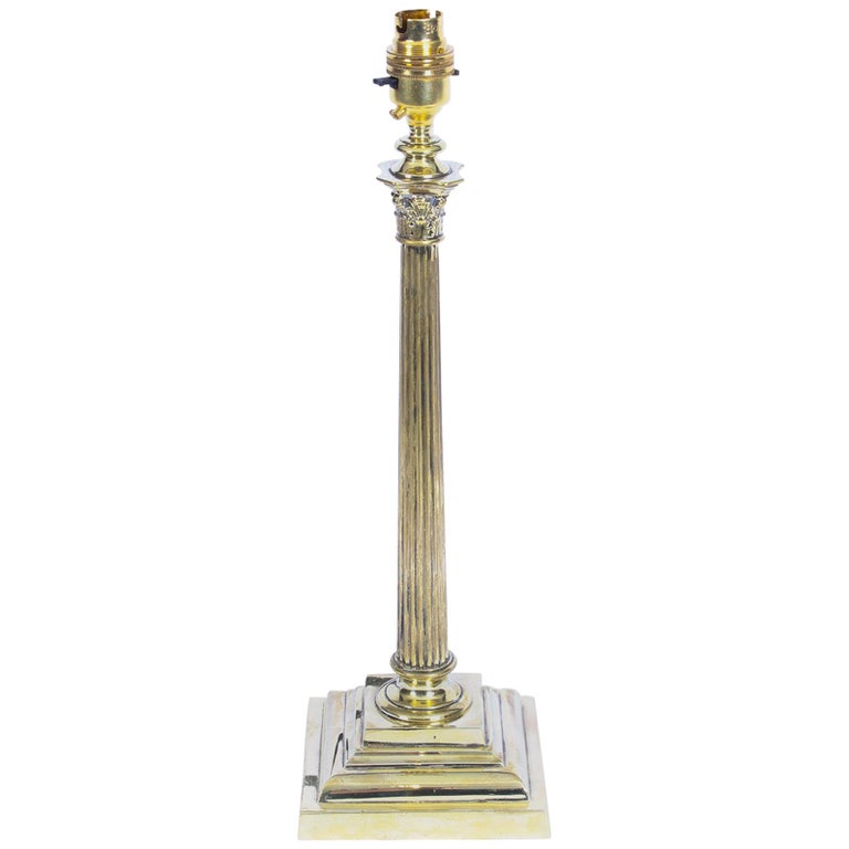 Antique Victorian Brass Corinthian Column Table Lamp, 19th Century at ...