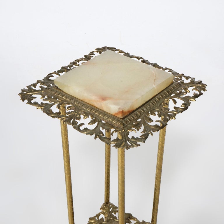 Antique Victorian Brass and Gilt Metal Marble Top Stand, circa 1890 For ...