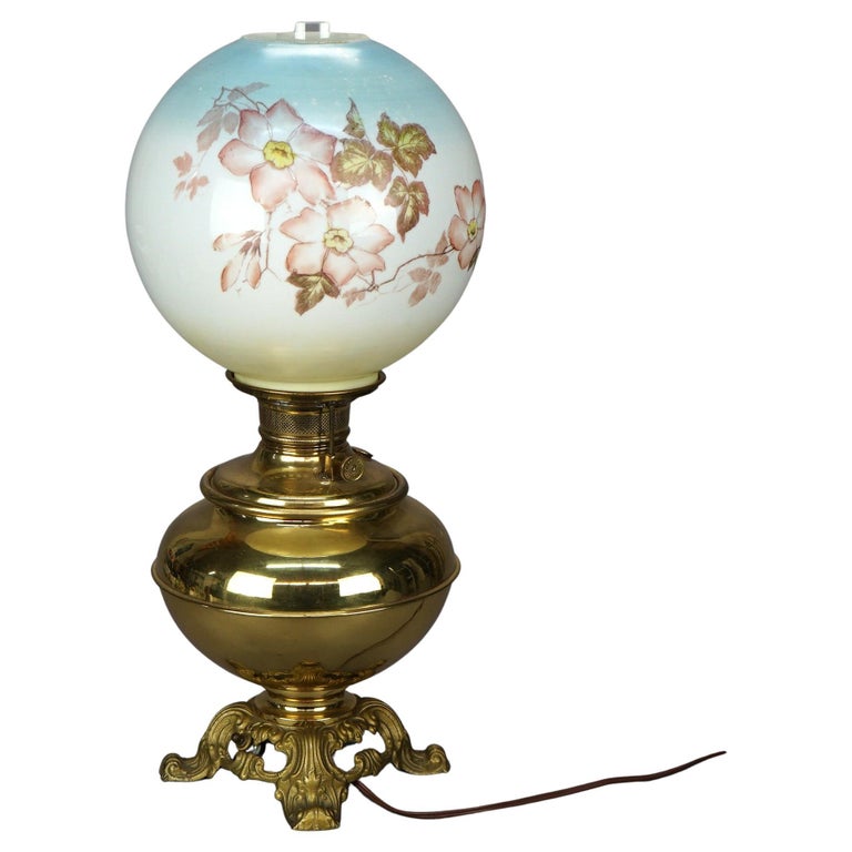 Antique Victorian Brass Gone with the Wind Parlor Lamp, circa 1890 For ...