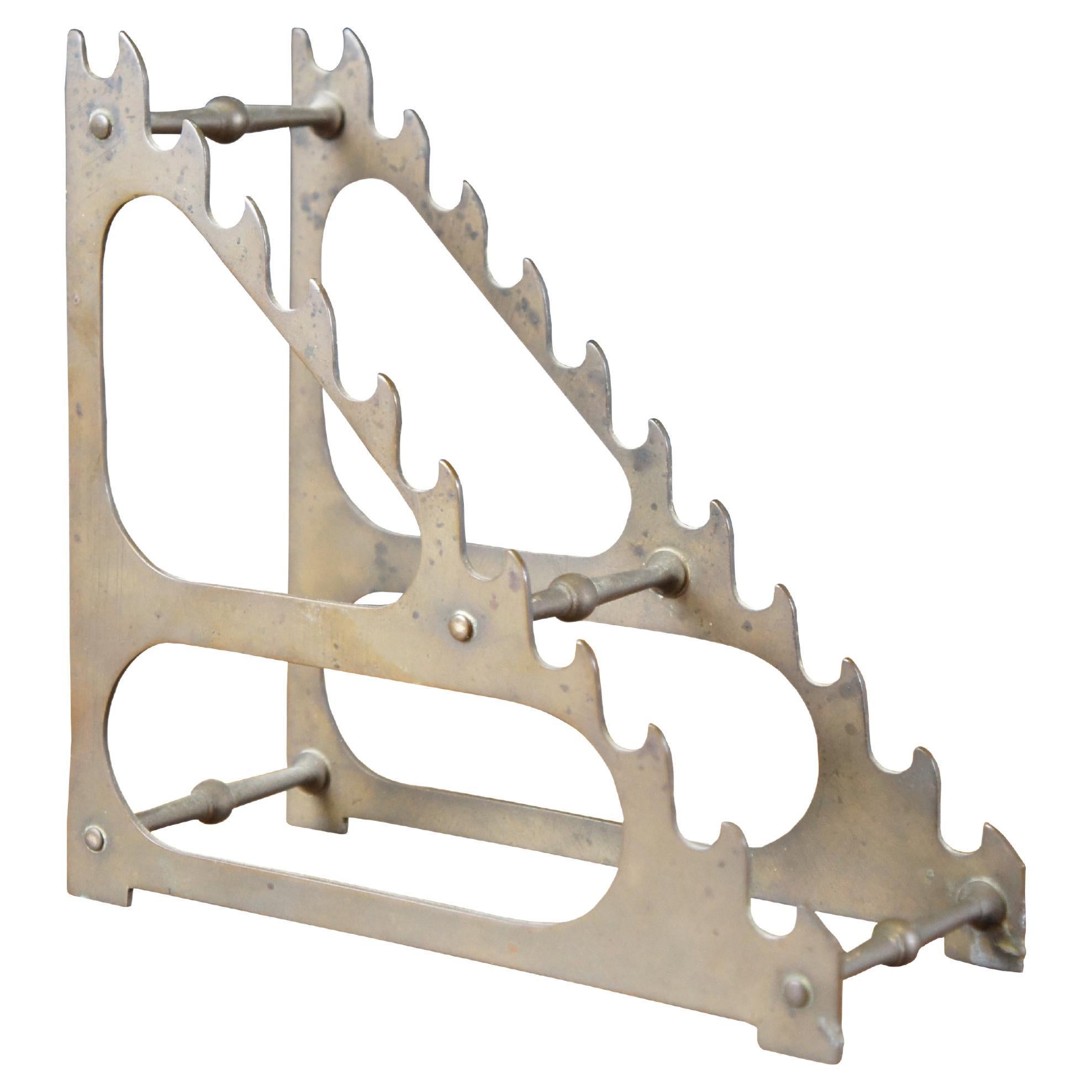 Antique Victorian Brass Graduated 11 Slot Writing Pen Quill Holder ...