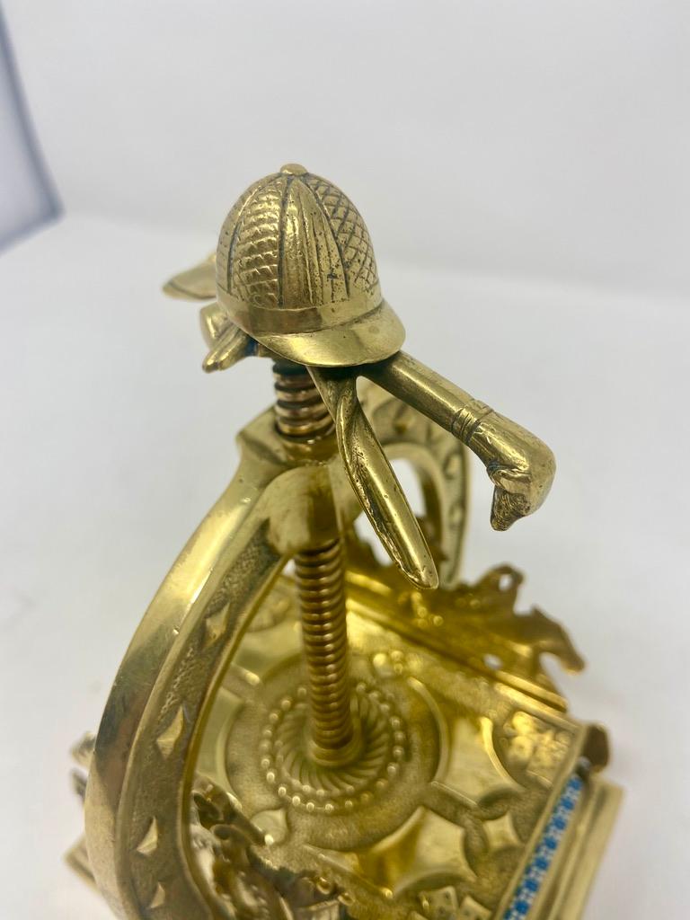 Antique Victorian Brass Playing Card Press in a Horse Racing Theme ...