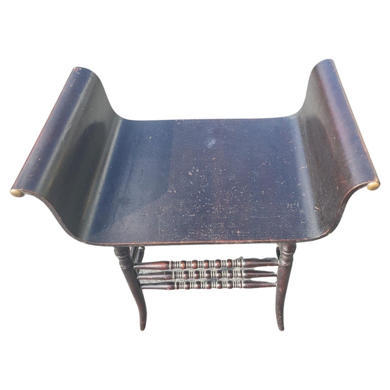 Antique Victorian Brentwood Bobbin Legs Vanity Bench, Stool, Circa ...