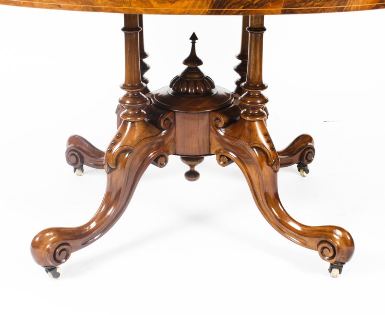 Antique Victorian Burr Walnut Oval Loo Table 19th Century For Sale at ...