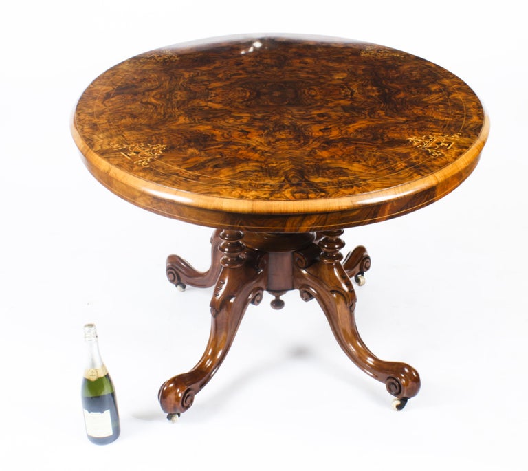 Antique Victorian Burr Walnut Oval Loo Table 19th Century For Sale at ...