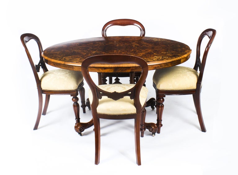 Antique Victorian Burr Walnut Oval Loo Table 19th Century For Sale at ...