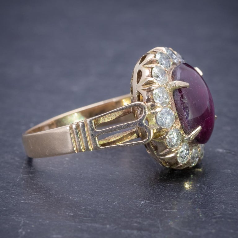 Antique Victorian Cabochon Star Ruby Diamond 3 Carat Ruby circa 1880 ...