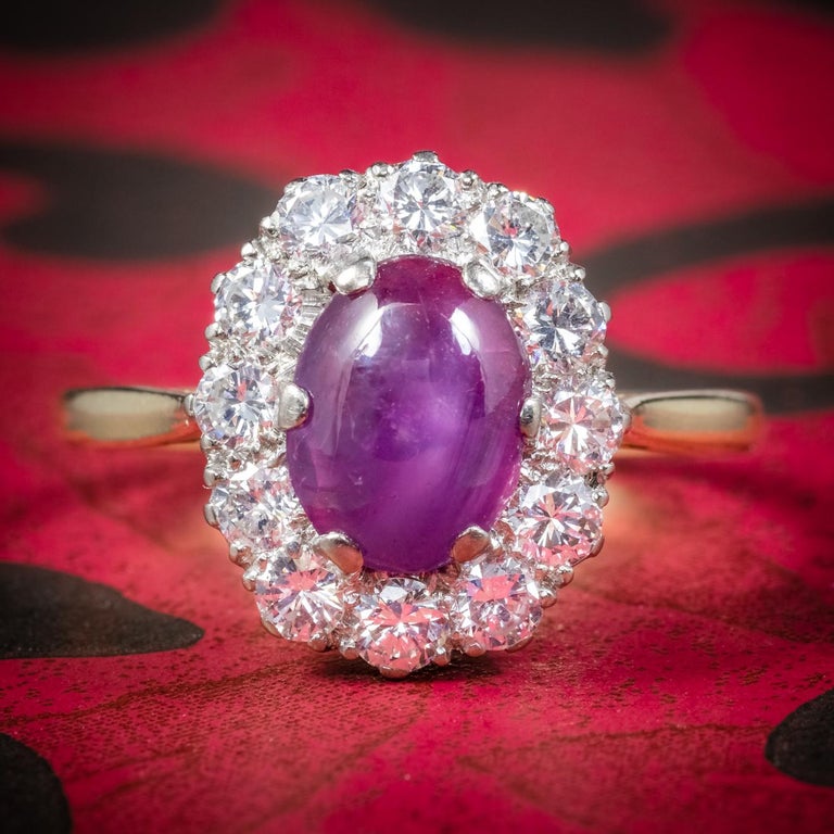 Antique Victorian Cabochon Star Ruby Diamond, circa 1900 Ring For Sale ...