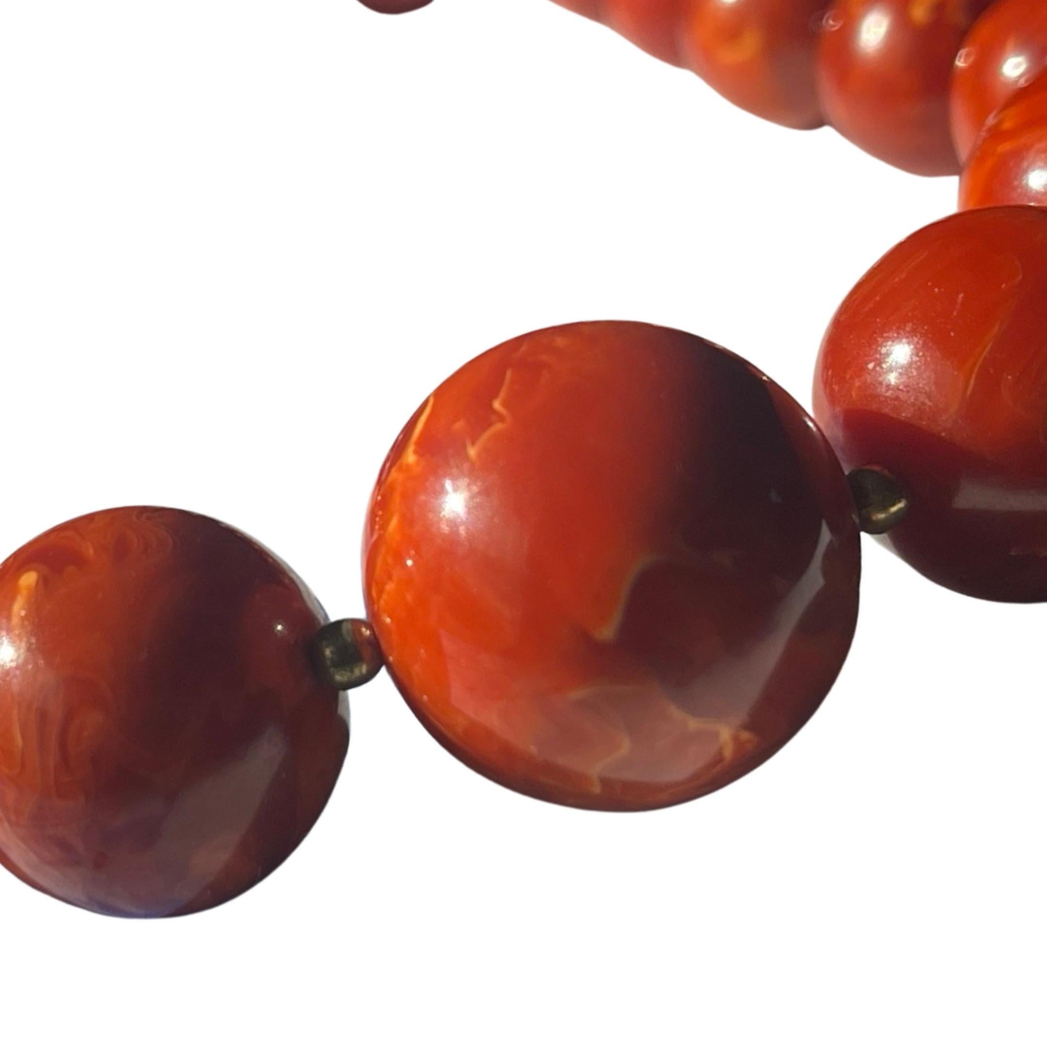 Antique Victorian Carnelian Bead Necklace For Sale at 1stDibs