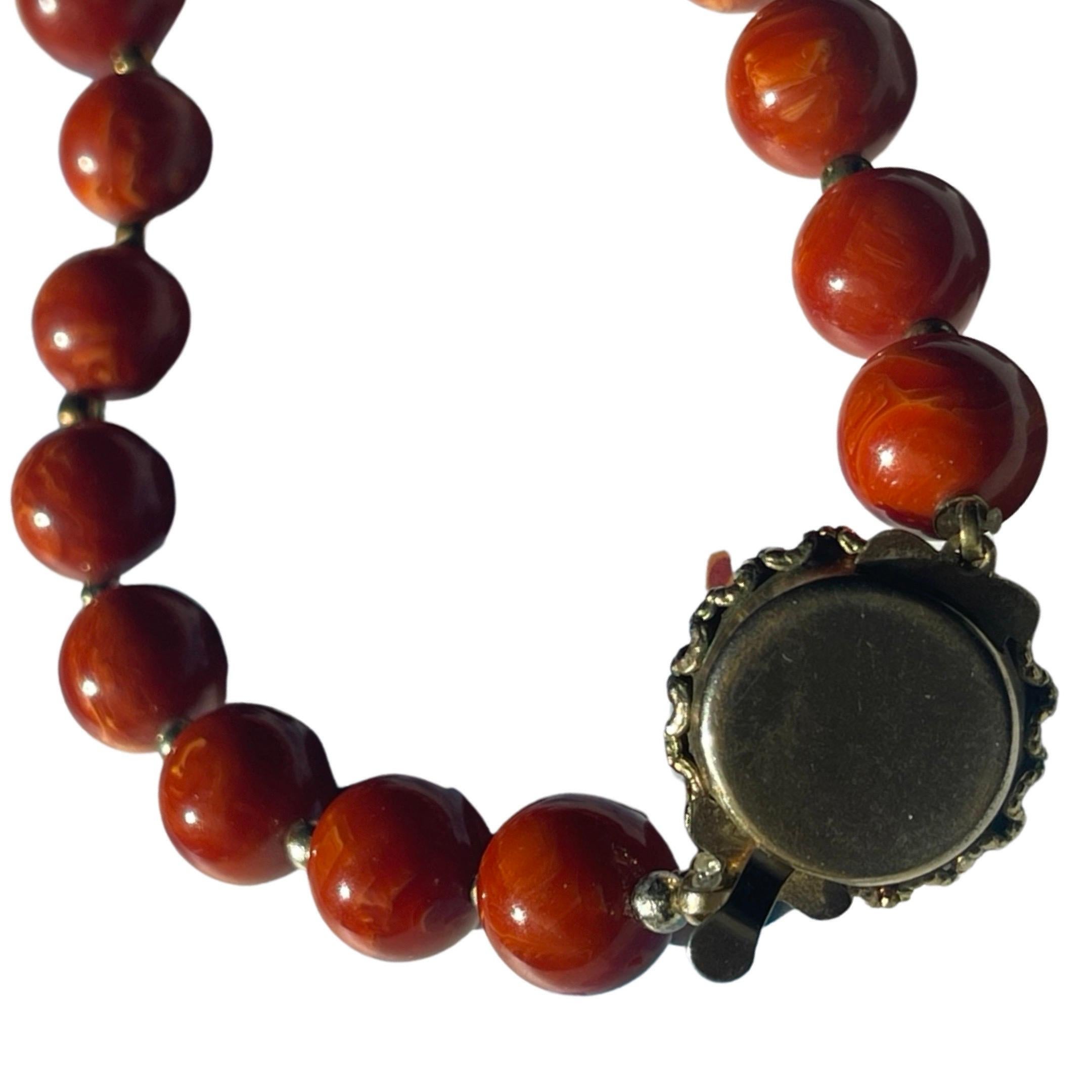Antique Victorian Carnelian Bead Necklace For Sale at 1stDibs