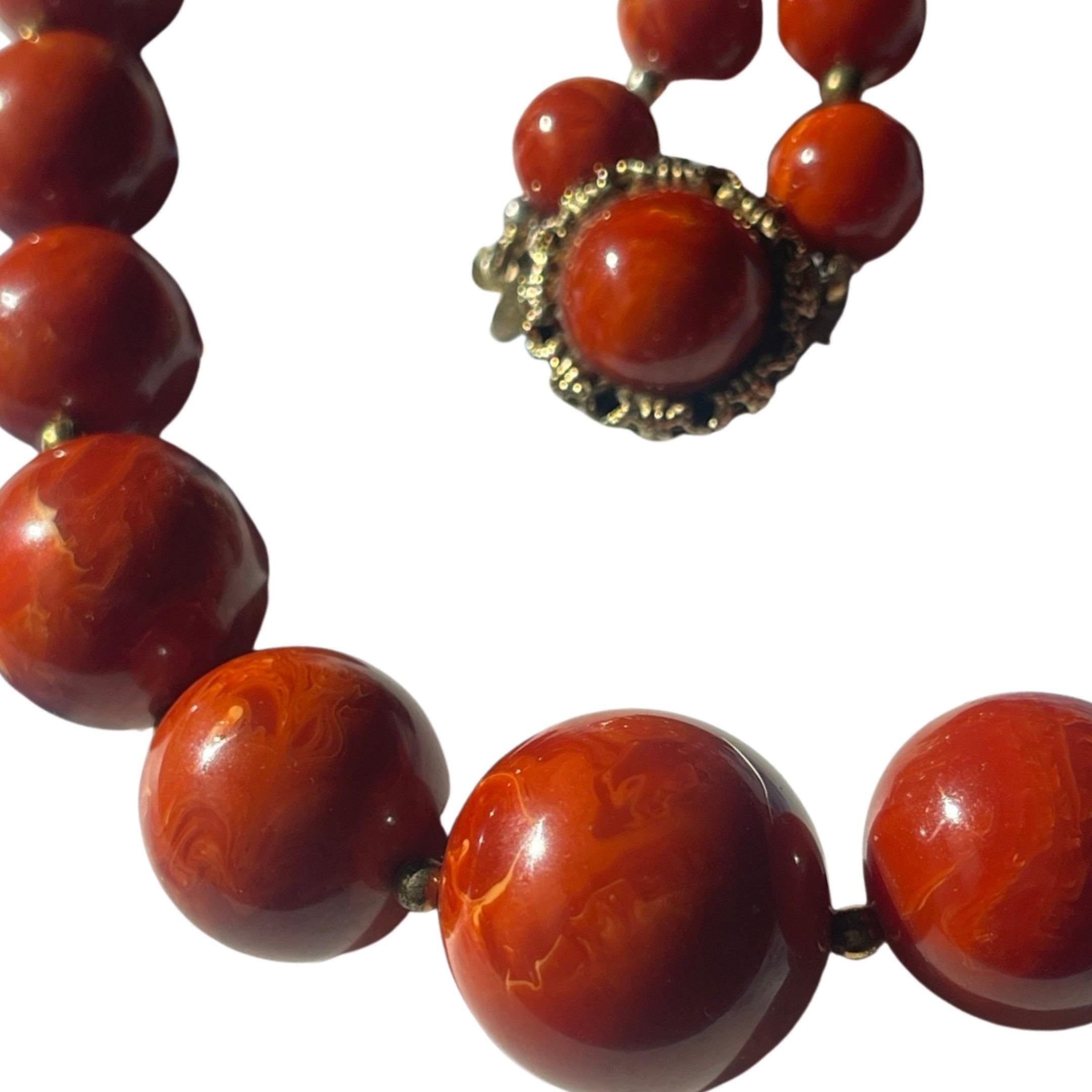 Antique Victorian Carnelian Bead Necklace For Sale at 1stDibs