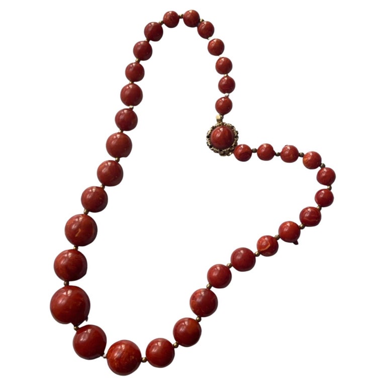 Antique Victorian Carnelian Bead Necklace For Sale at 1stDibs