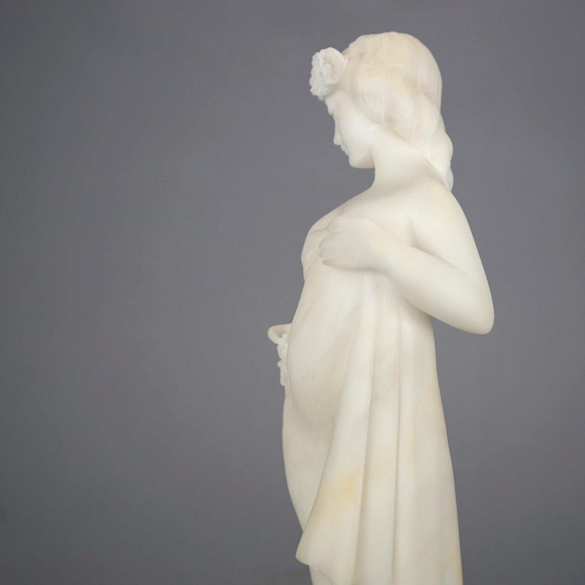 Antique Victorian Carved Italian Alabaster Portrait Statue of a Woman ...