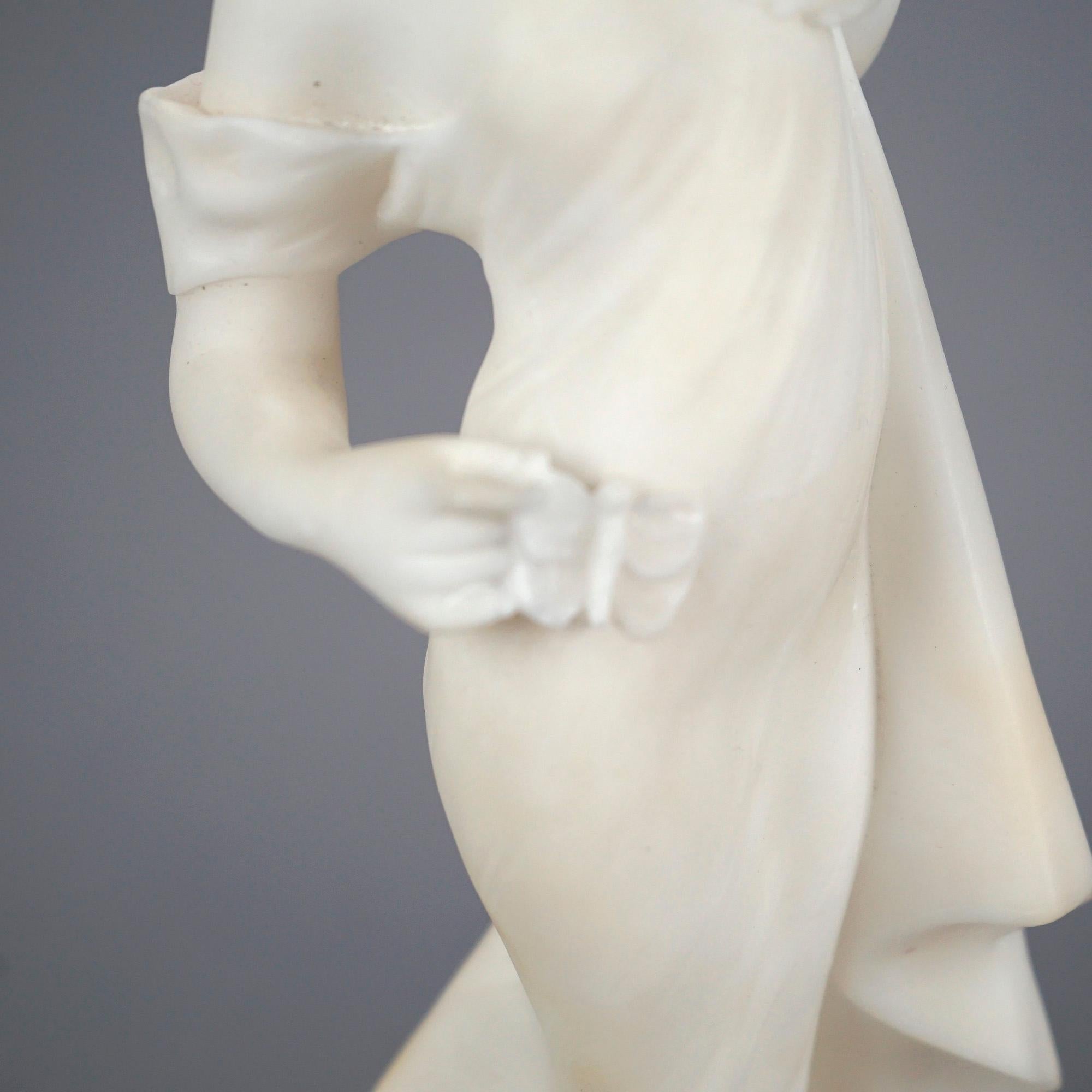 Antique Victorian Carved Italian Alabaster Portrait Statue of a Woman ...