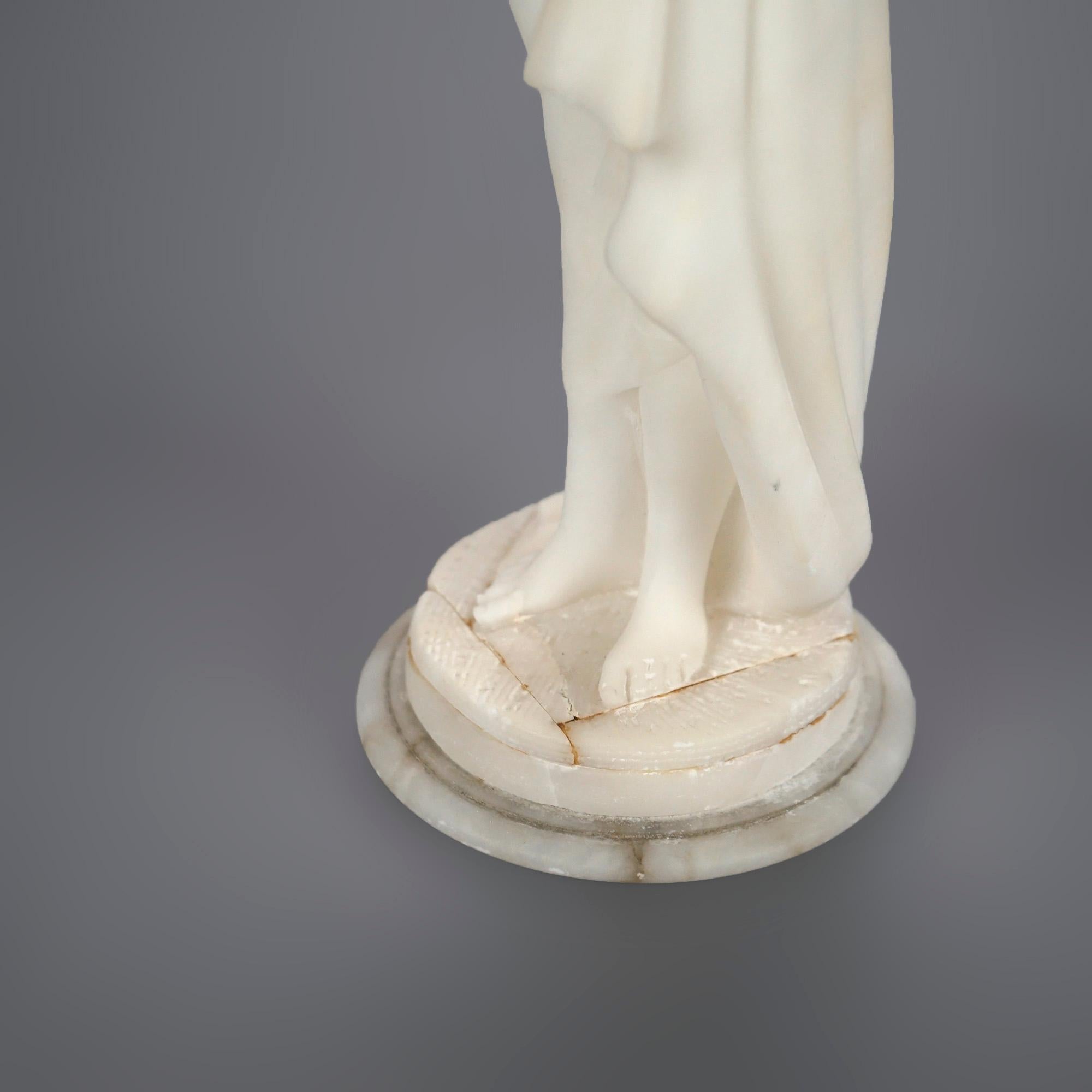 Antique Victorian Carved Italian Alabaster Portrait Statue of a Woman ...
