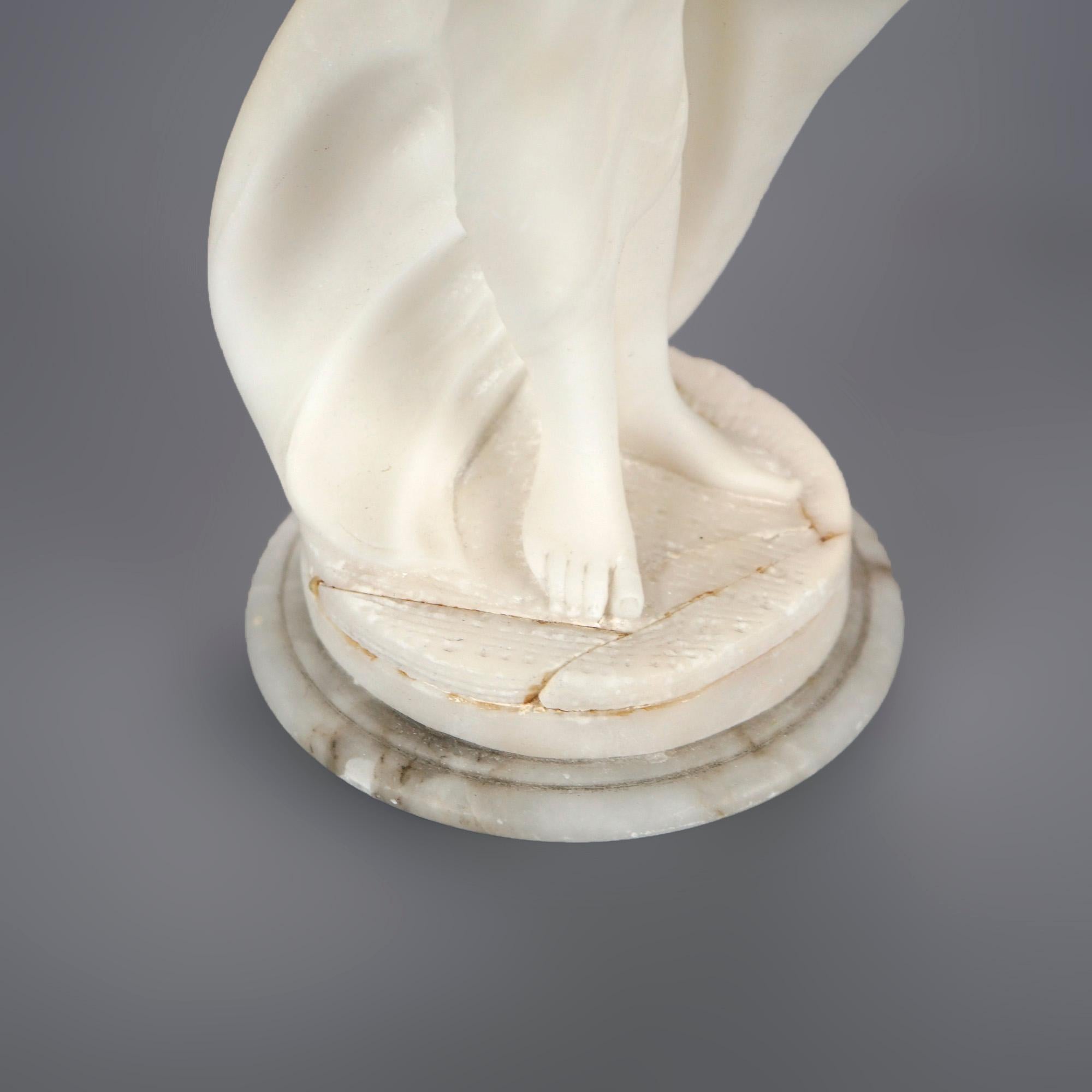 Antique Victorian Carved Italian Alabaster Portrait Statue of a Woman ...