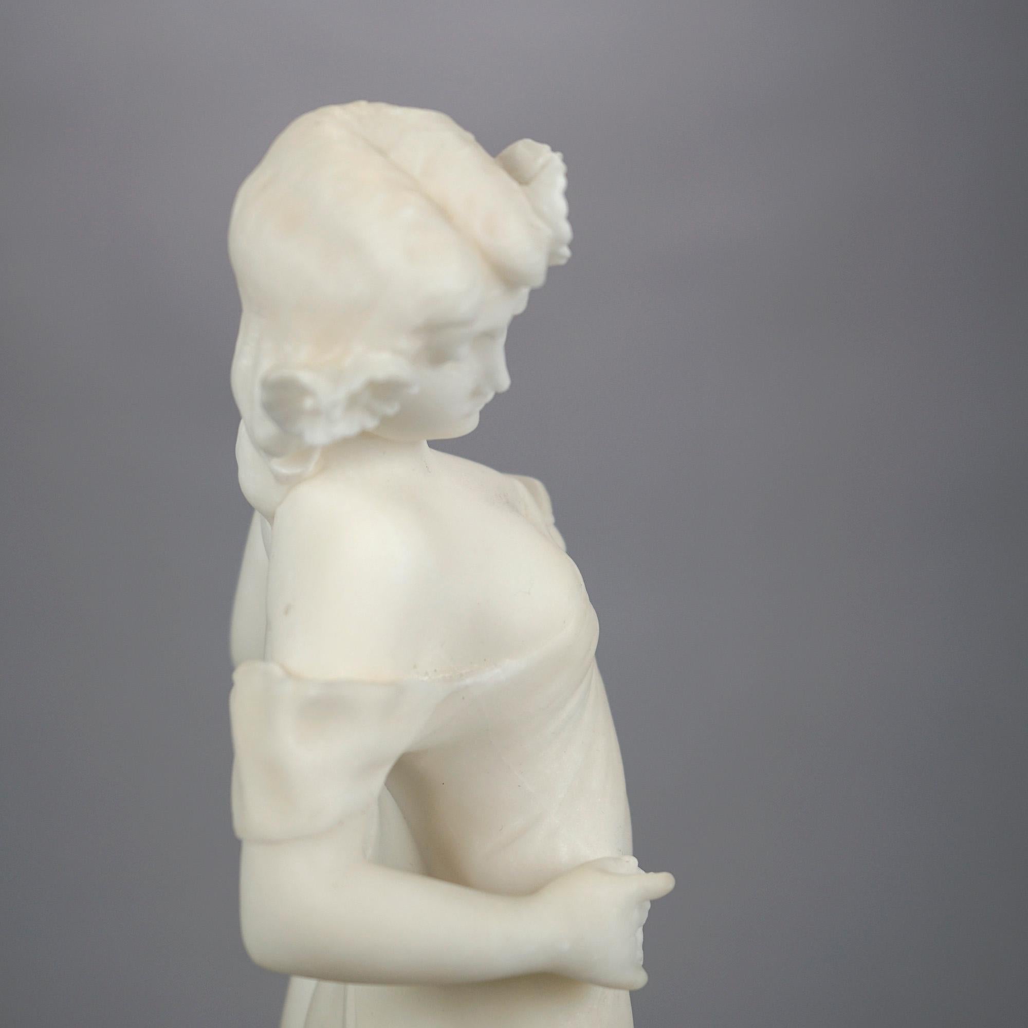 Antique Victorian Carved Italian Alabaster Portrait Statue of a Woman ...