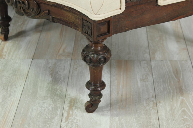 Antique Victorian Carved Mahogany Sofa at 1stDibs