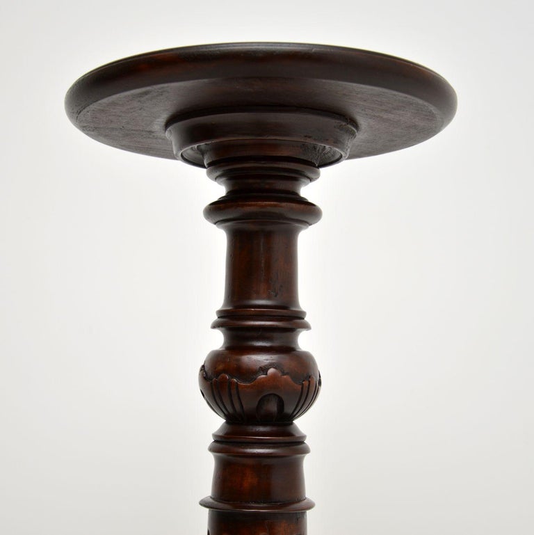 Antique Victorian Carved Torchere Table For Sale at 1stDibs