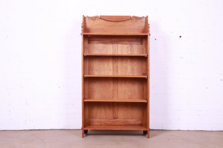 Antique Victorian Carved Oak Bookcase, circa 1900 For Sale at 1stDibs