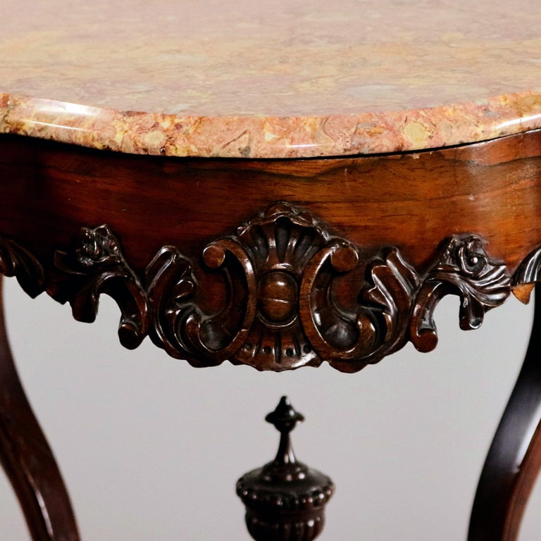 Antique Victorian Carved Rosewood and Marble Turtle Top Centre Table ...