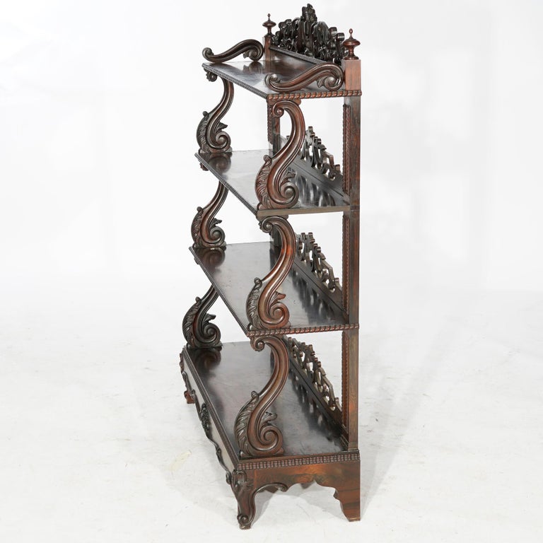 Antique Victorian Carved Rosewood Tiered Book Shelf, Circa 1880 For ...