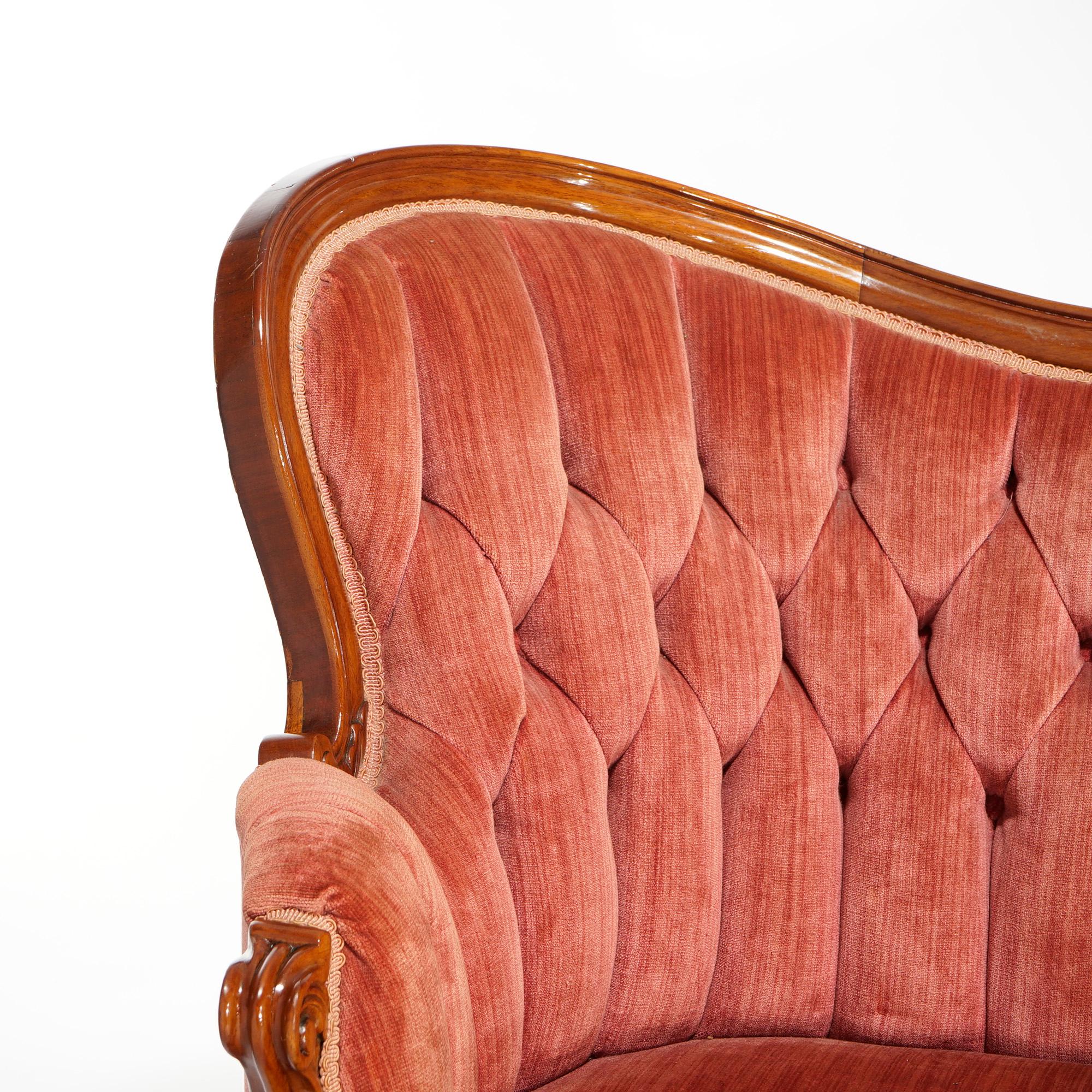 Antique Victorian Carved Walnut Button Back Sofa Circa 1890 at 1stDibs
