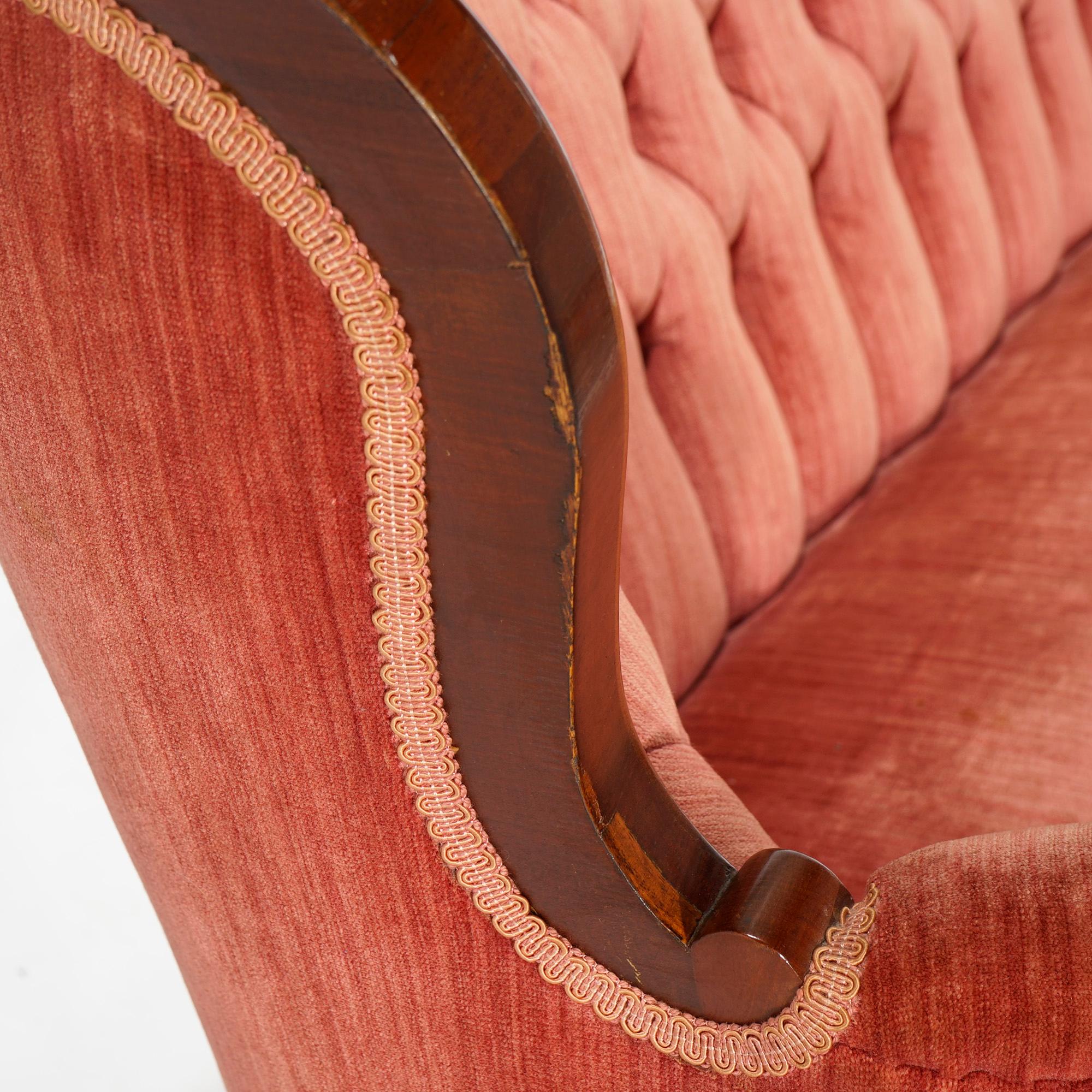 Antique Victorian Carved Walnut Button Back Sofa Circa 1890 at 1stDibs