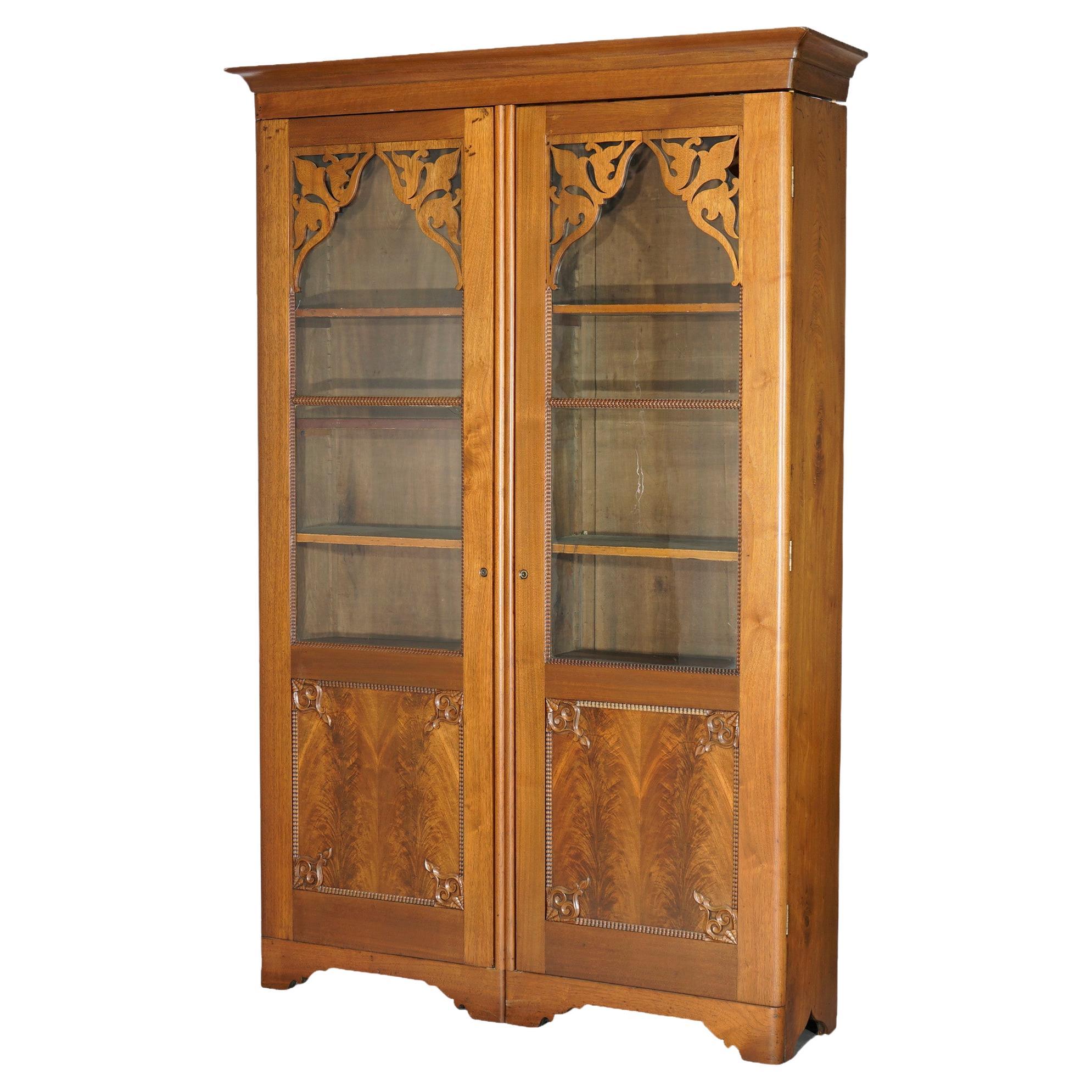 Massive Carved Victorian Open Bookcase Bookshelf, circa 1890s For Sale ...