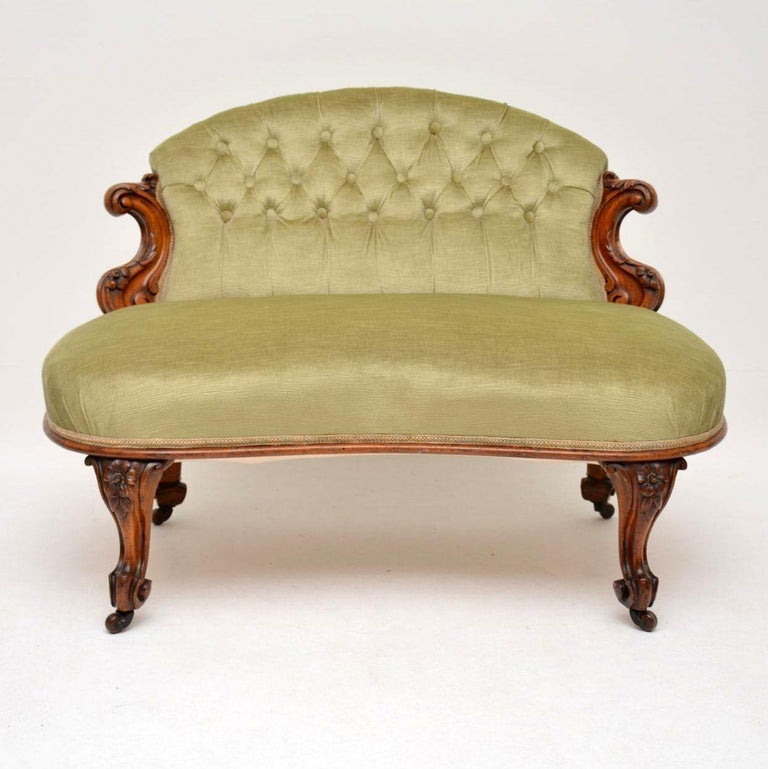 Antique Victorian Carved Walnut Loveseat Settee at 1stDibs | antique ...
