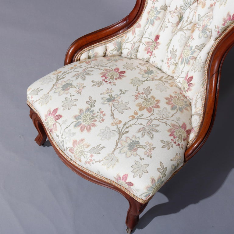 Antique Victorian Carved Walnut Upholstered Parlor Chair Set, circa ...