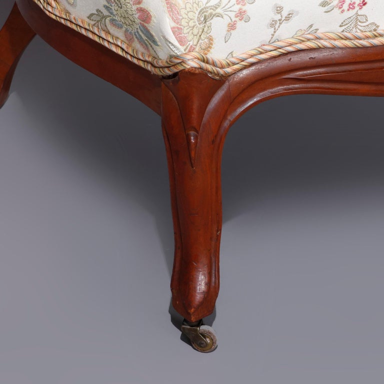 Antique Victorian Carved Walnut Upholstered Parlor Chair Set, circa ...