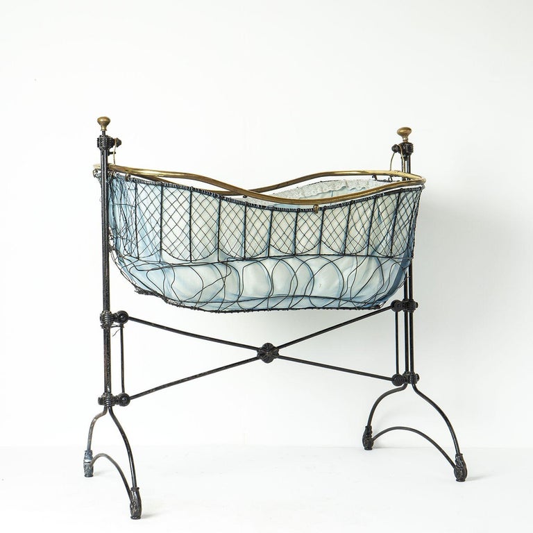 Antique Victorian Cast Iron and Brass Rocking Cradle, 19th Century For ...