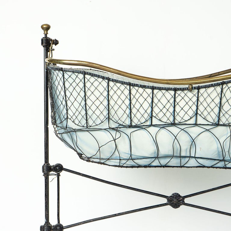 Antique Victorian Cast Iron and Brass Rocking Cradle, 19th Century For ...