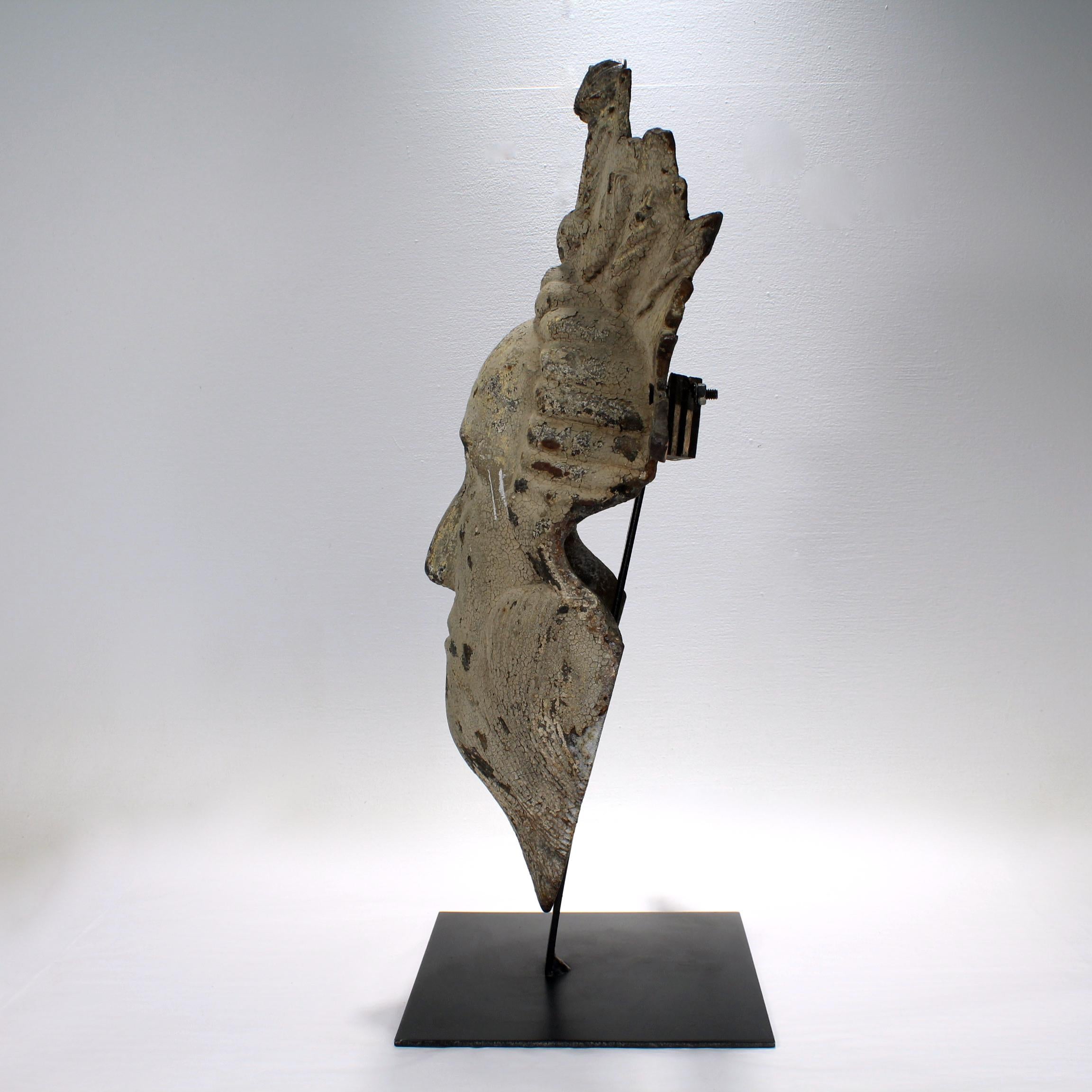 Antique Victorian Cast Iron Architectural Mask with White Paint For ...